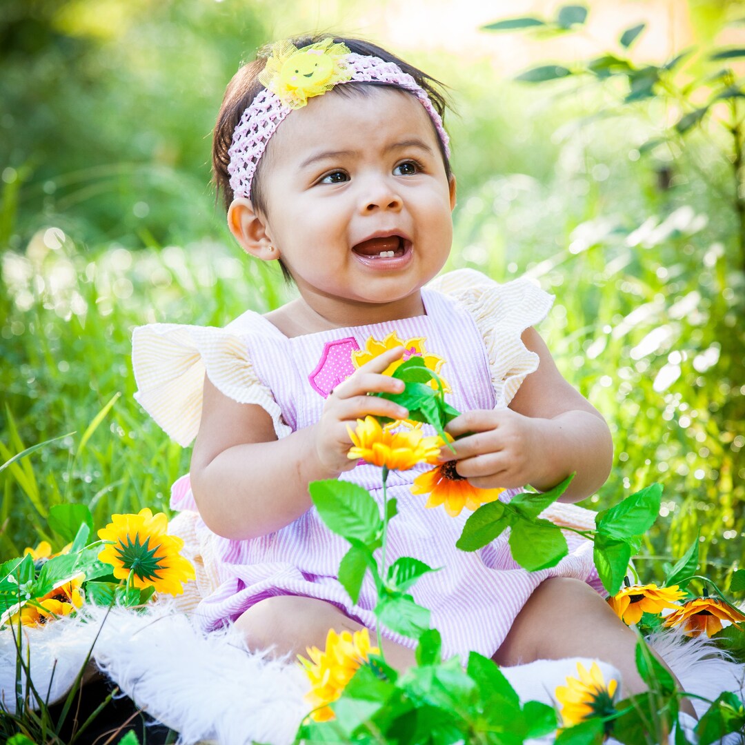 LIZZIE You Are My Sunshine 1st Birthday Girls Pink Yellow Ruffle ...