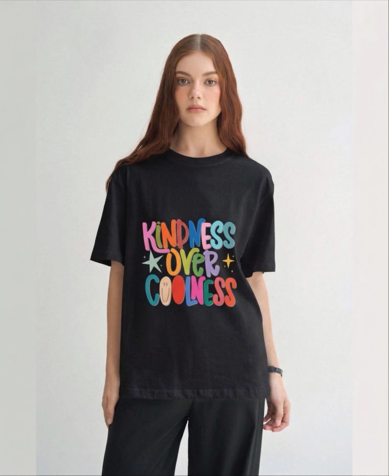 Kindness Over Coolness Retro Groovy SVG – Positive Quote PNG (digital ...