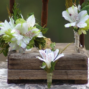 Silk Hops Boutonniere or Corsage Dried Green Boxwood Grass | Etsy