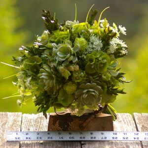 Green Silk Hops Bridal Boho Bouquet Faux Succulent Hand Tied - Etsy
