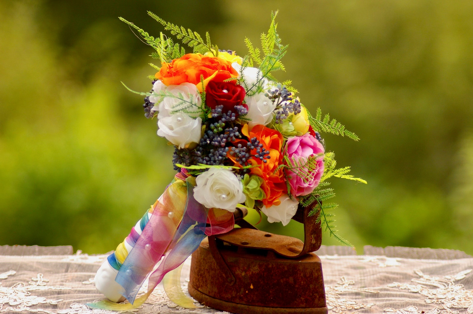 6 OR 9 Rainbow Colorful Electric Bridal Bouquet - Etsy