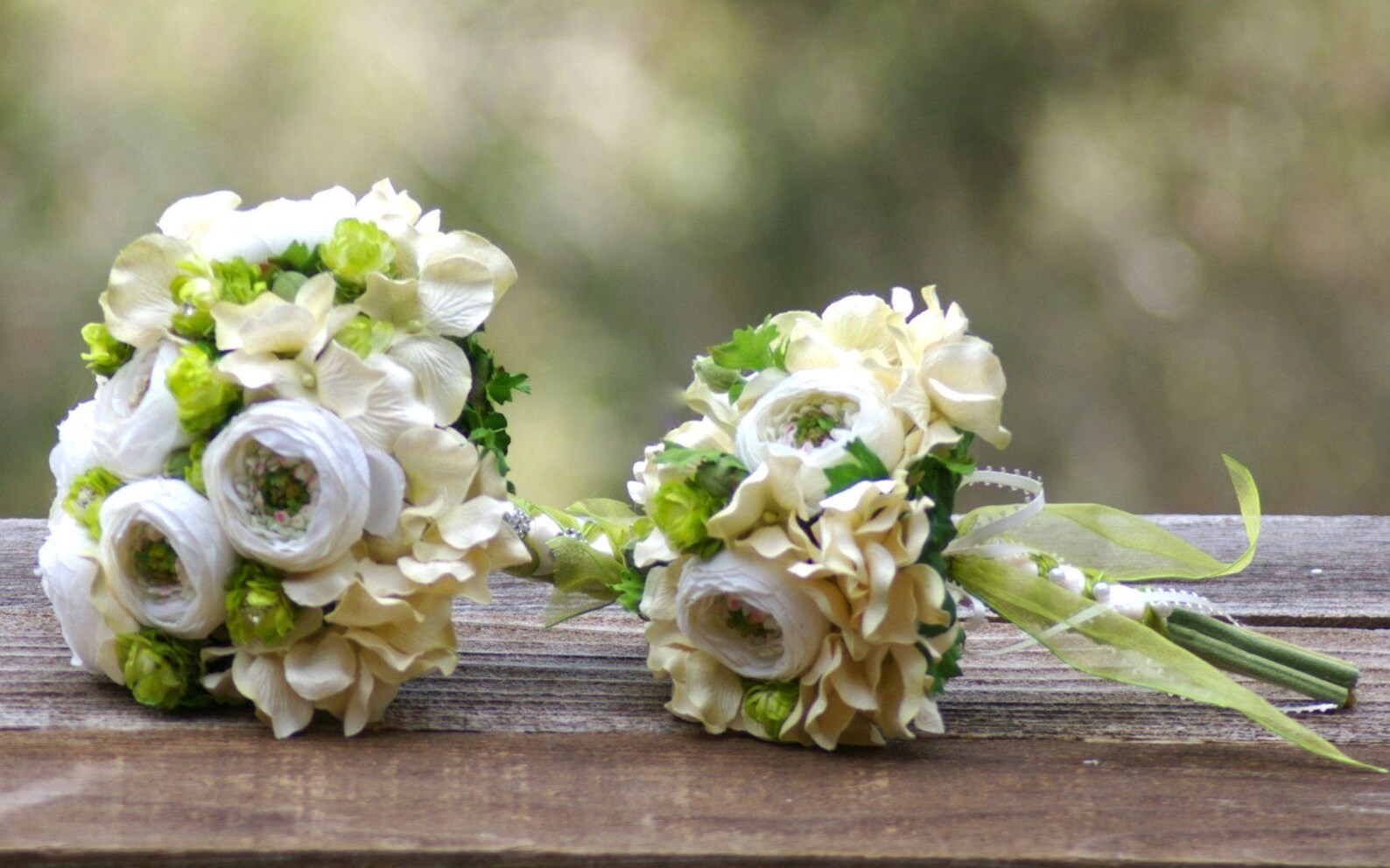 Green Silk Hops Bridal Boho Bouquet Faux Succulent Hand Tied | Etsy