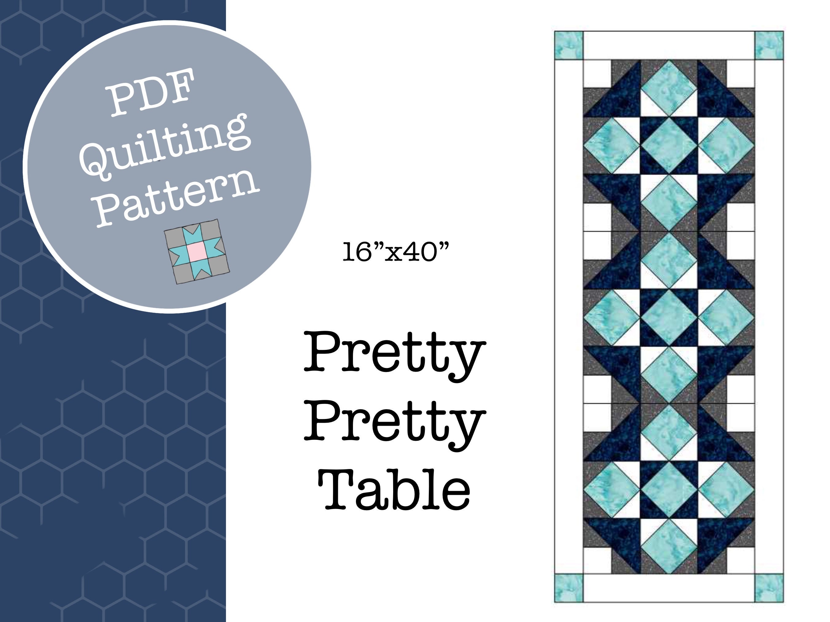 Pretty Pretty Table, Table-runner Quilt Pattern PDF Pattern Print From ...