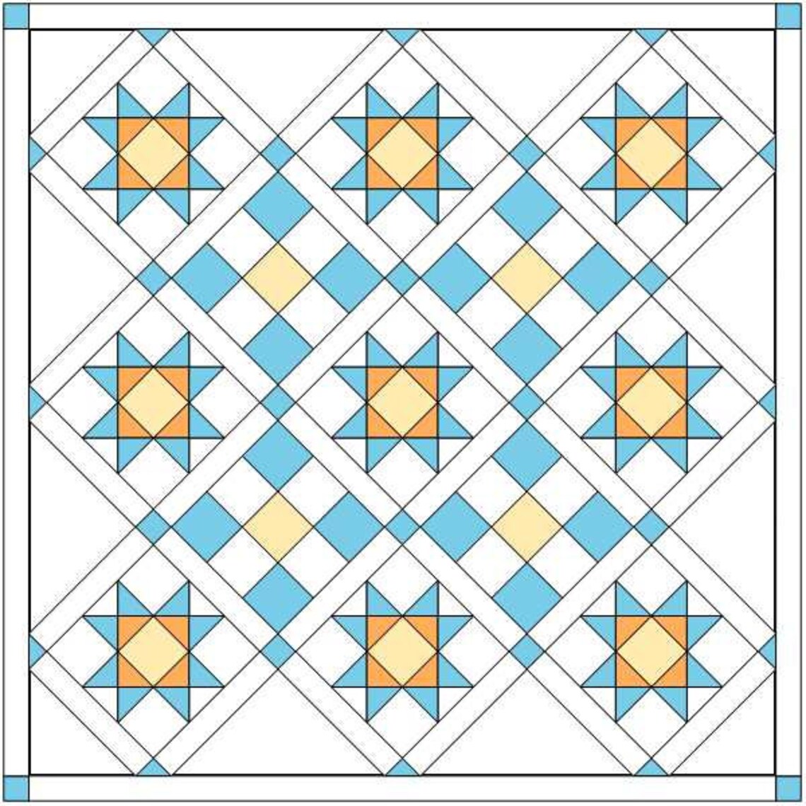 Star, Baby Star Quilt Pattern PDF Instant Download Baby/crib Size Easy ...