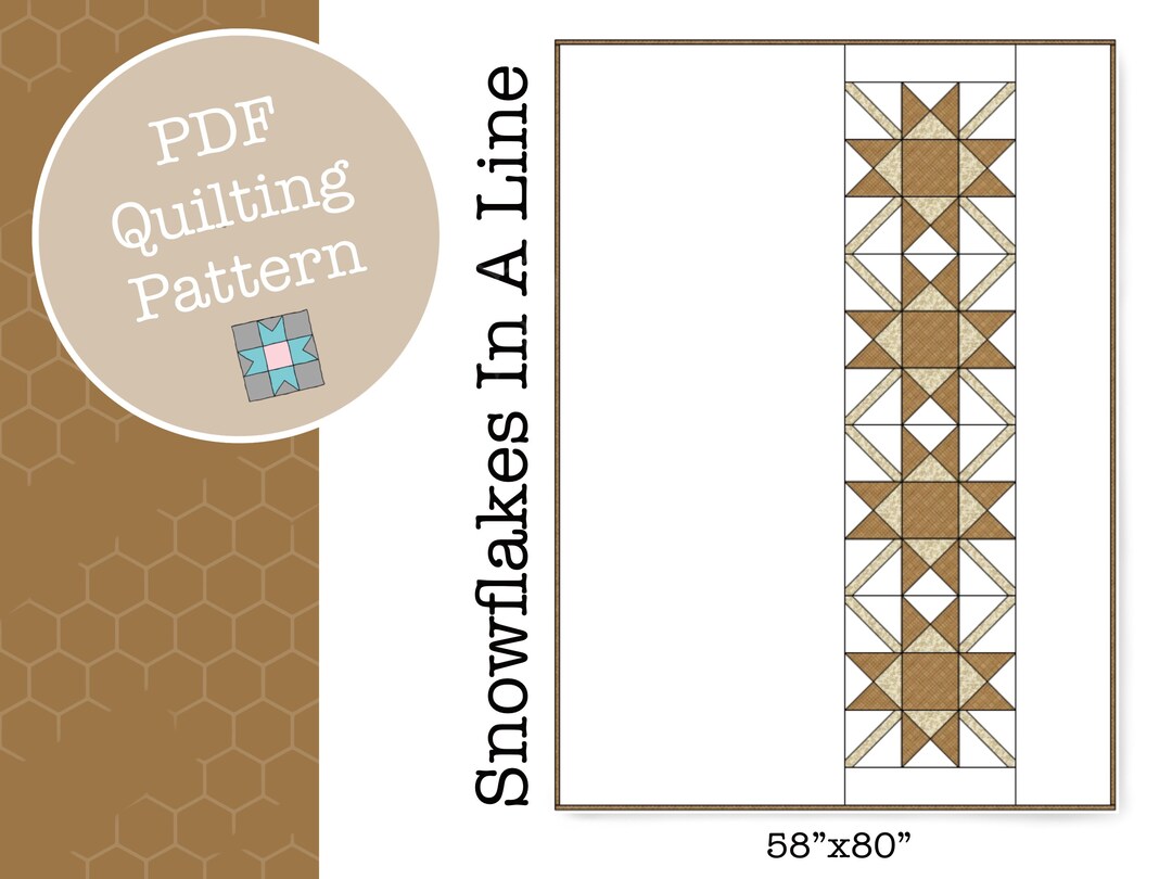 Snowflakes in a Line Quilt Pattern, PDF, Printable, Instant Download ...