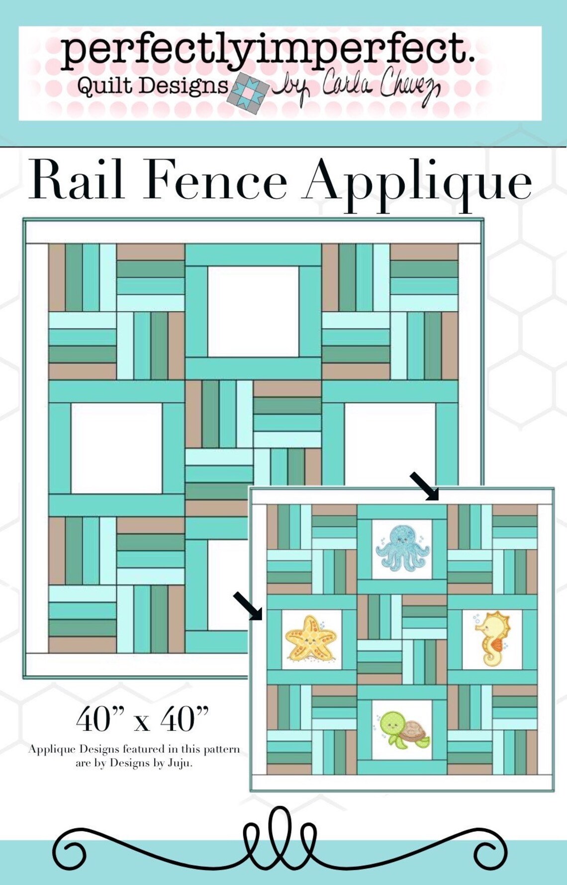Rail Fence Applique, Printable PDF Quilt Pattern, Baby Crib Size, for ...