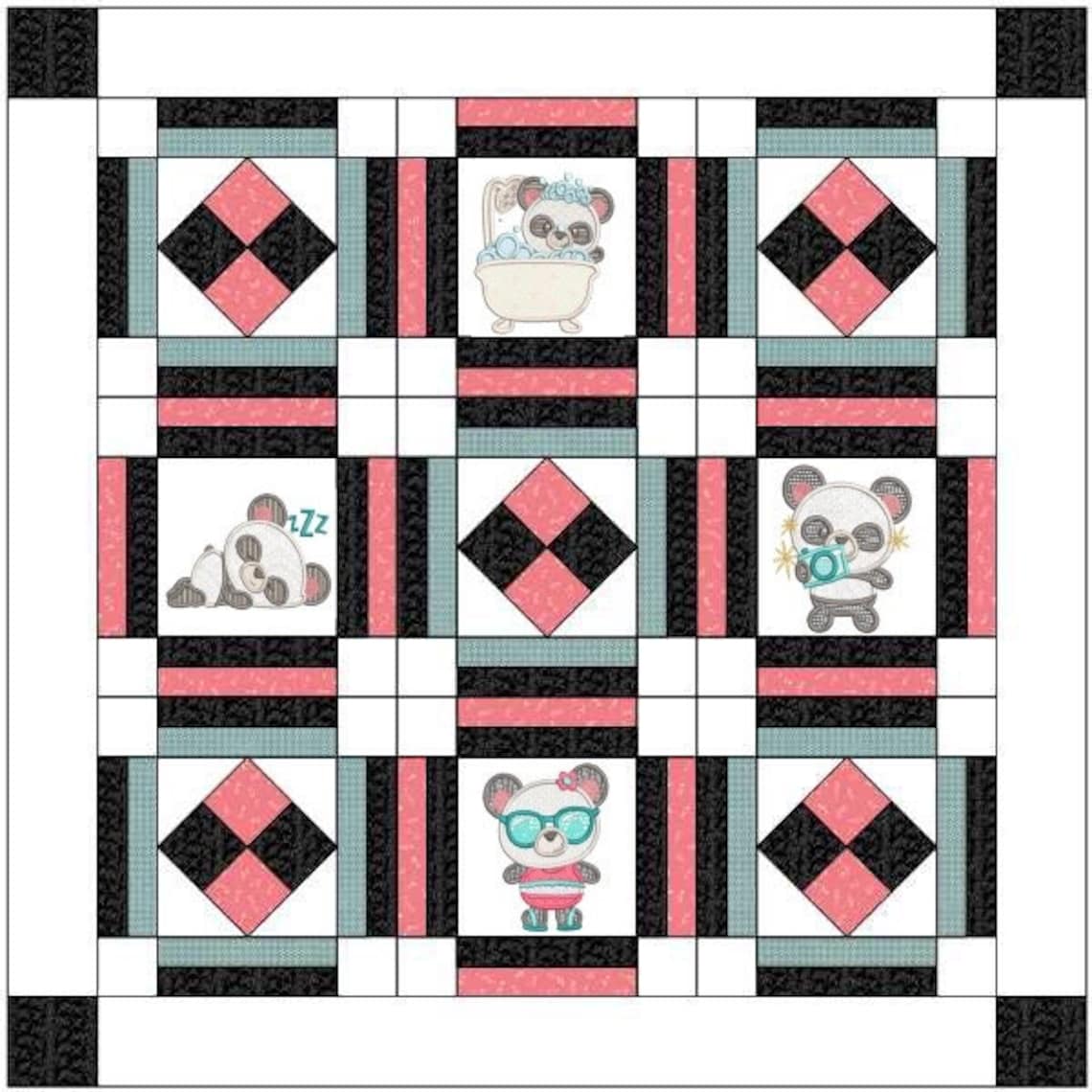Machine Embroidery, Quilting Designs, Baby Blanket Quilt Pattern PDF ...
