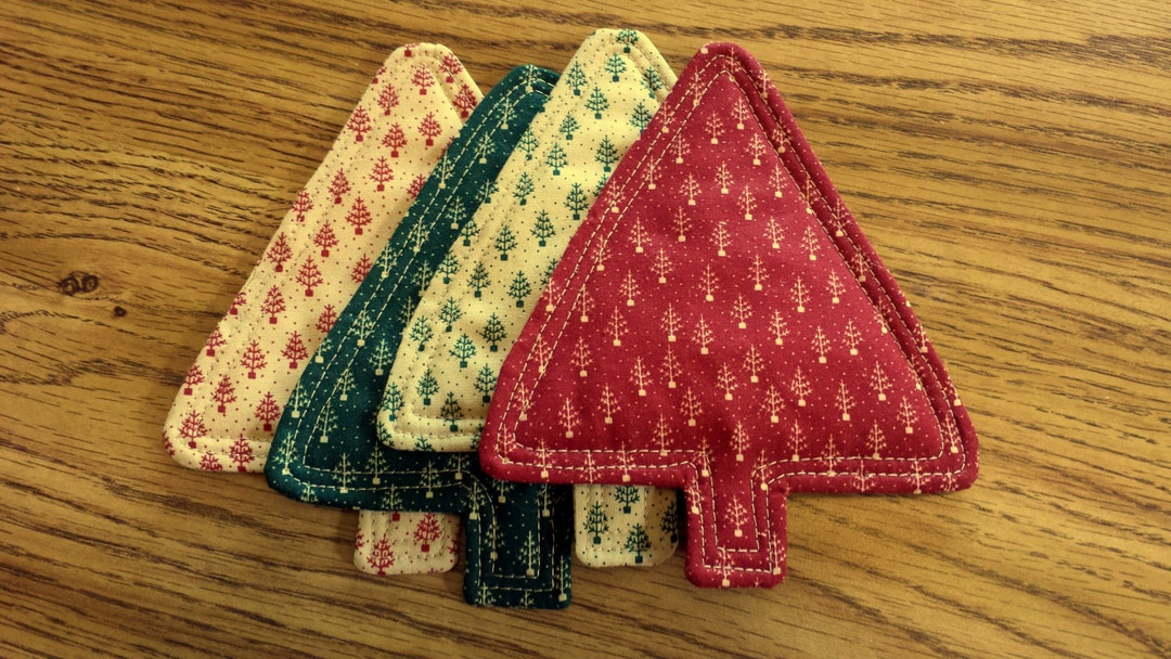 CHRISTMAS HOLIDAY Drink COASTERS in a Unique Pine Tree Shaped - Etsy