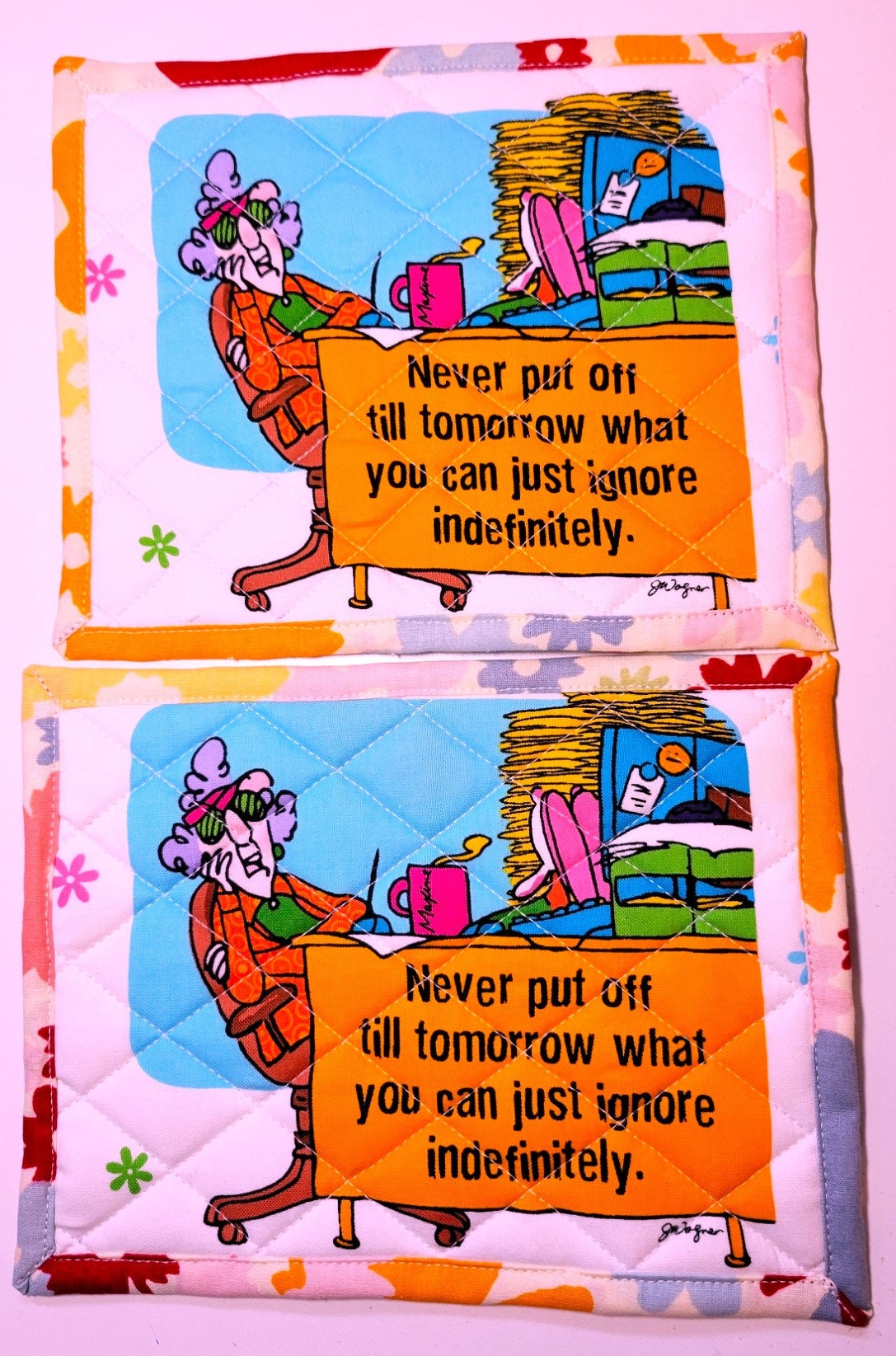 MAXINE Caracter Quilted HOT PADS for Sale Mug Rugs, Hot Pads, Gifts ...