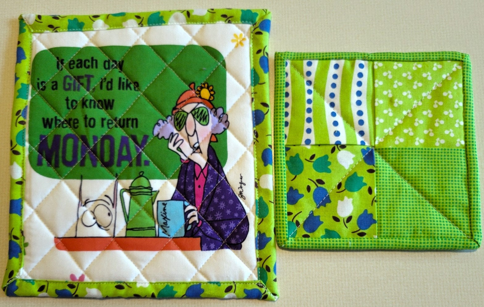 MAXINE Caracter Quilted HOT Pad and COASTER for Sale Mug Rugs, Hot Pads ...