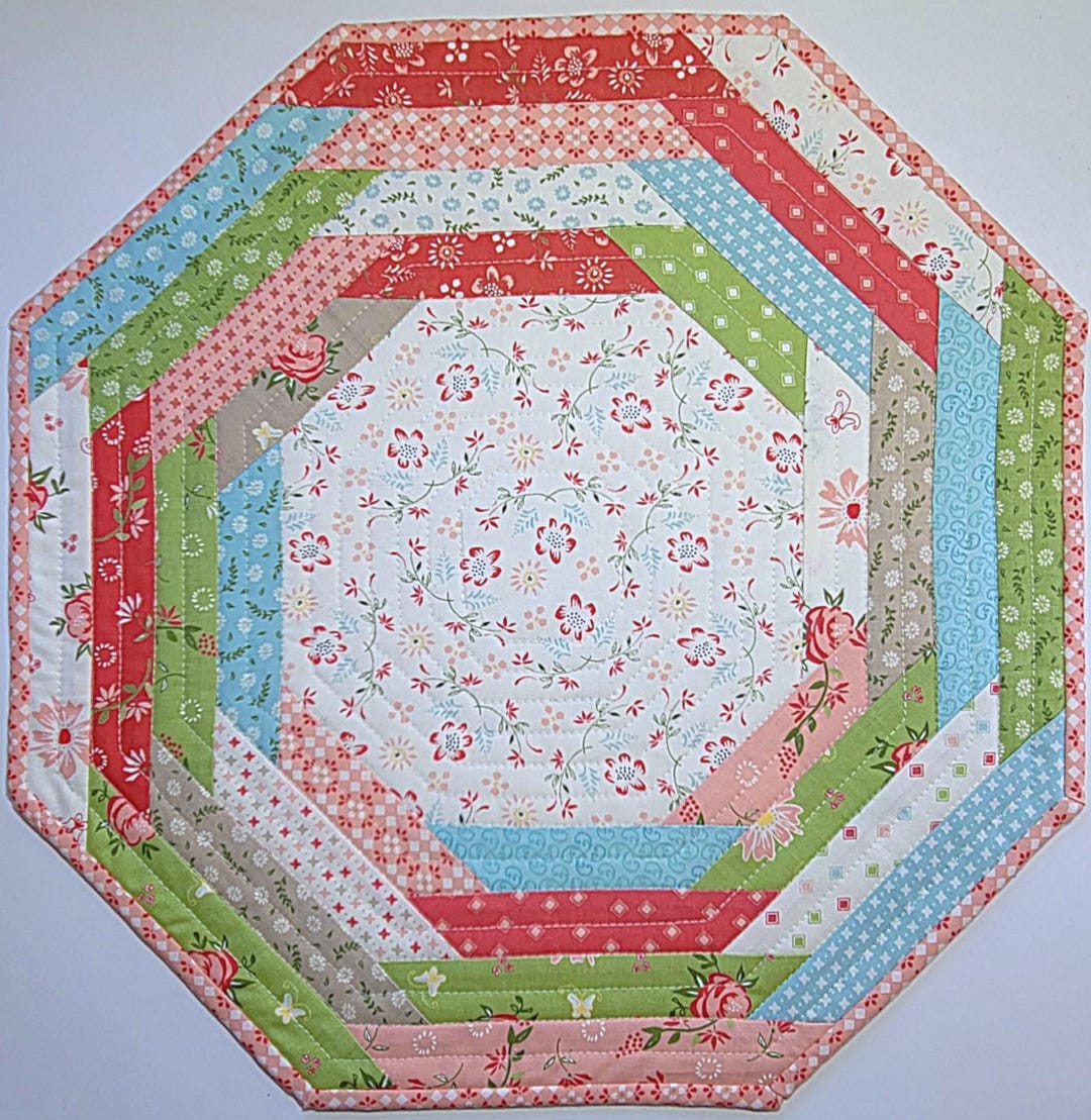 Octagon Table Quilt: Reversible Floral Centerpiece, Harper's Garden ...
