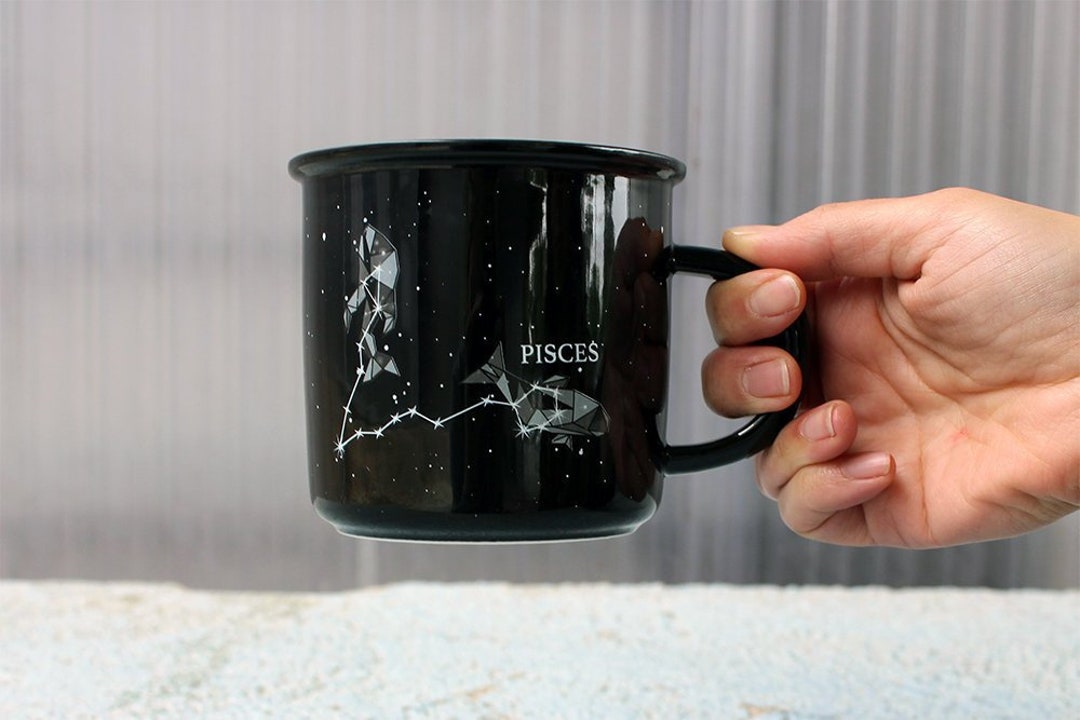 PISCES Astrology Stargazer CAMP MUG, March Zodiac Ceramic Cup ...