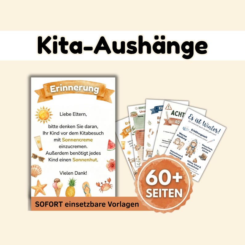 Daycare Notice Templates PDF | 64 Pages Parent Information Kindergarten ...