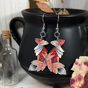 Zentangle Red Fox Earrings, Hand Painted, Lightweight - Etsy