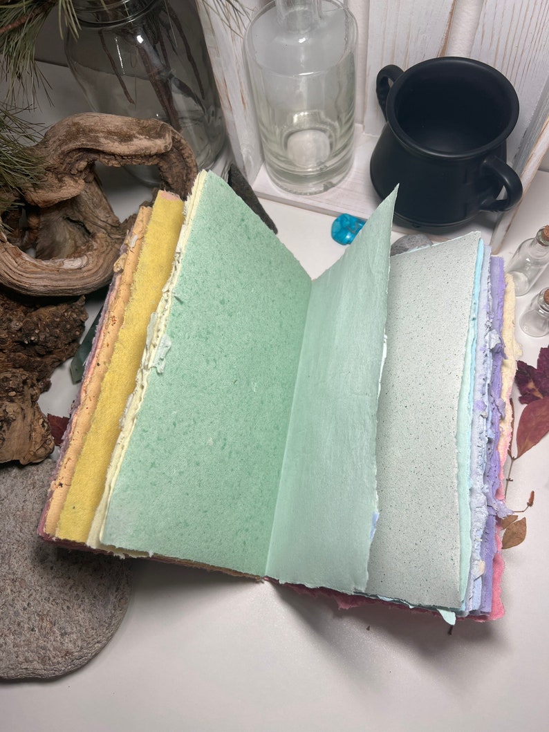 Rainbow Lotus Notebook Soft Cover Journal Handmade Paper - Etsy