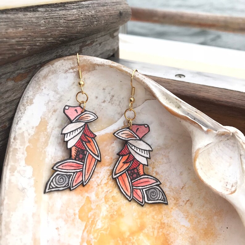 Zentangle Red Fox Earrings Hand Painted Fox Jewelry - Etsy