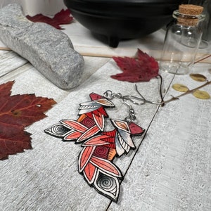 Zentangle Red Fox Earrings, Hand Painted, Lightweight - Etsy
