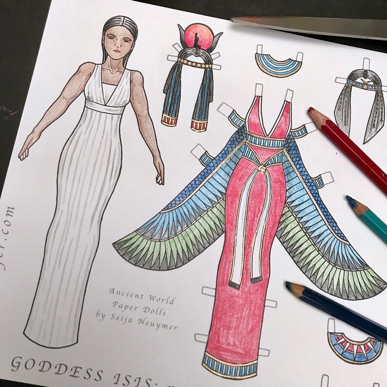 Goddess Isis Paper Doll, Digital Download, Printable Coloring Page - Etsy