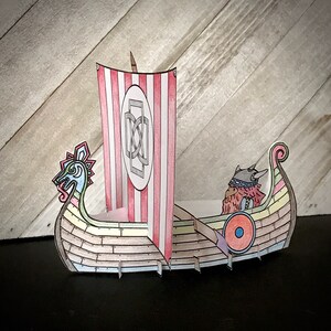 Viking Longboat Paper Toy: Color & Build Activity (digital Download) - Etsy