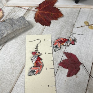 Zentangle Red Fox Earrings, Hand Painted, Lightweight - Etsy