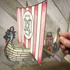 Viking Longboat Paper Toy: Color & Build Activity (digital Download) - Etsy