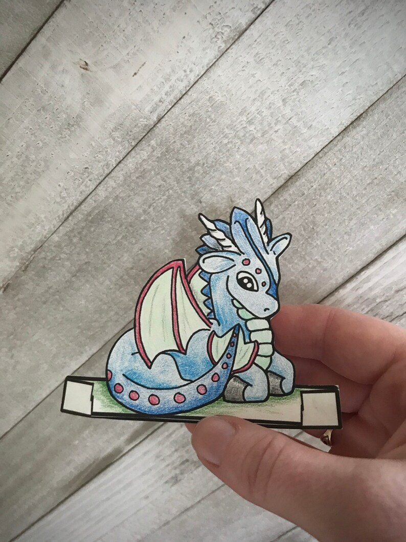 Dragon Paper Doll, Printable Coloring Page, Digital Download - Etsy