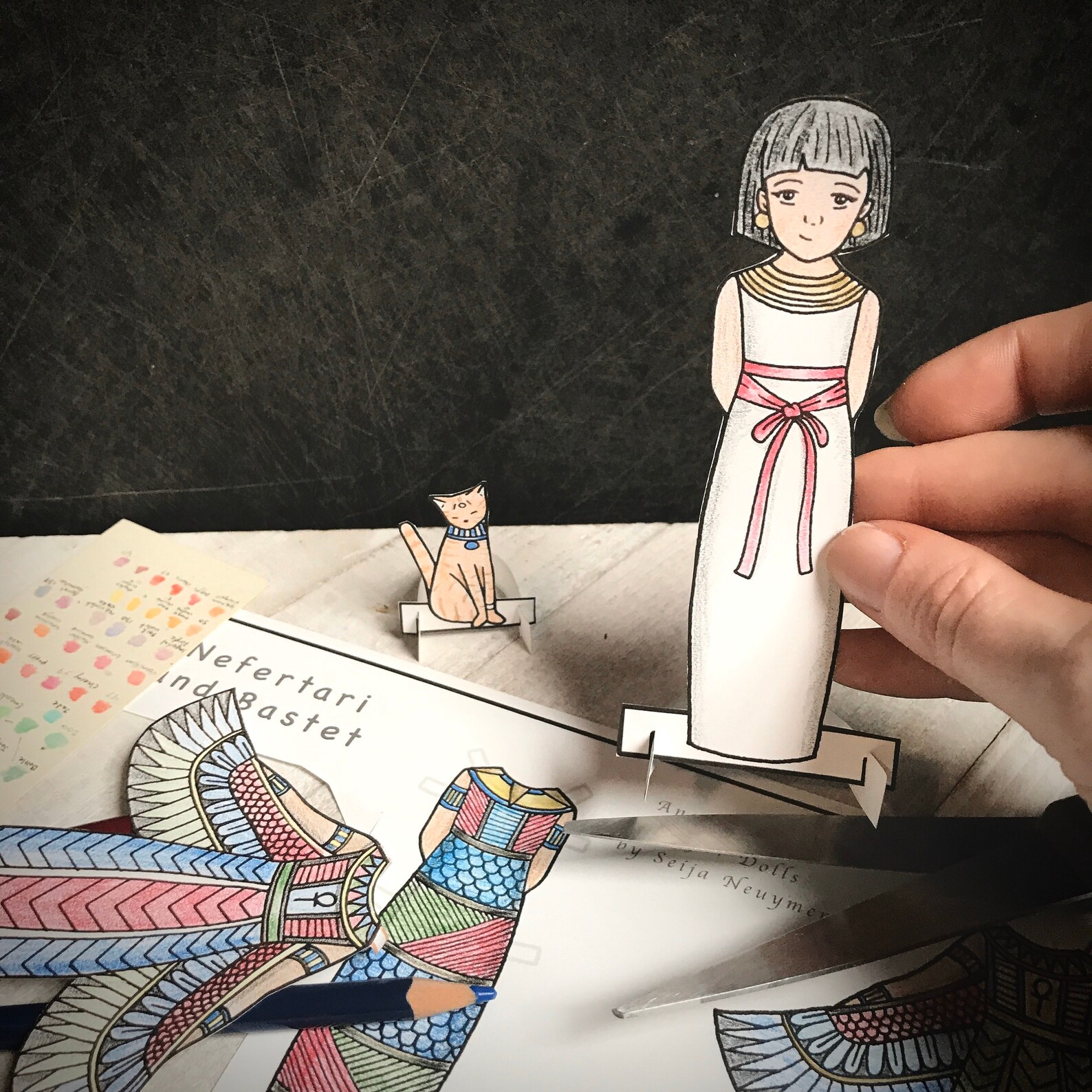 Egyptian Child and Cat Paper Doll Digital Download Printable - Etsy