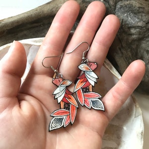 Zentangle Red Fox Earrings, Hand Painted, Lightweight - Etsy