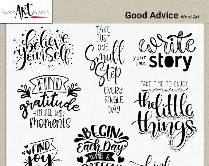 Digital Word Art Sets Overlays & Printable Art by WordArtWorld