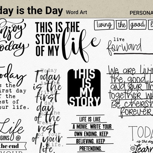 Digital and Printable Overlay Word Art Set Instant Download - Etsy