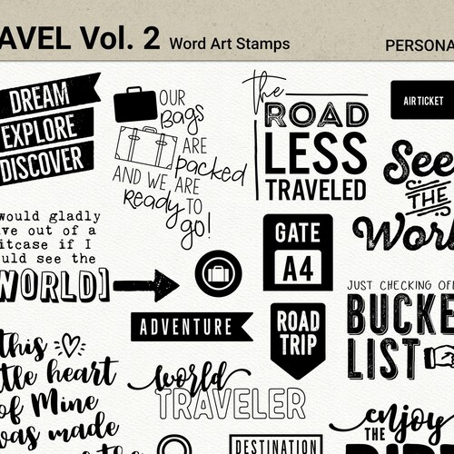 Digital and Printable Overlay Word Art Set Instant Download - Etsy