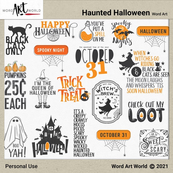 Halloween Word Art - Etsy
