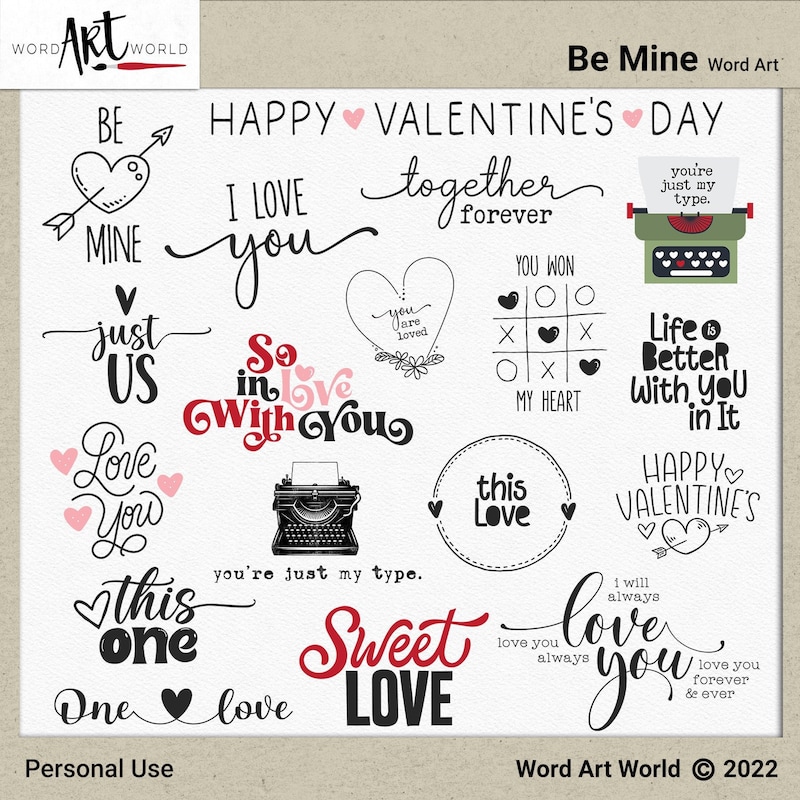 Valentine Typewriter Art - Etsy