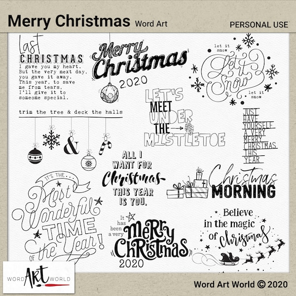 Christmas Word Art - Etsy