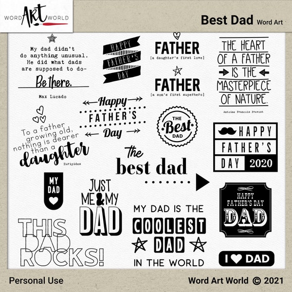 Dad Word Art - Etsy