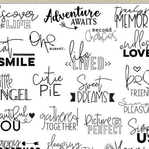 Digital and Printable Overlay Word Art Set Instant Download - Etsy