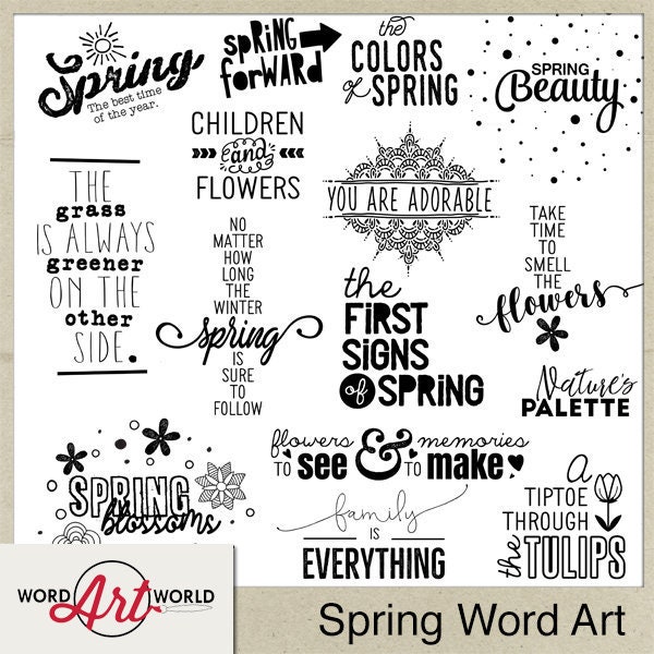 Spring Word Art - Etsy