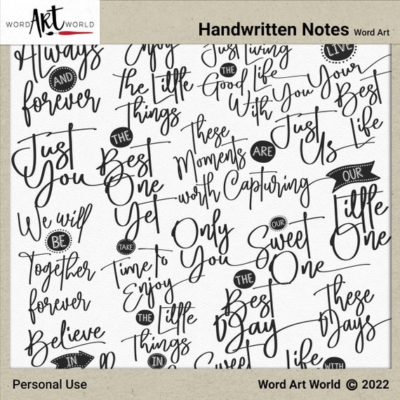 Digital and Printable Overlay Word Art Set Instant Download - Etsy