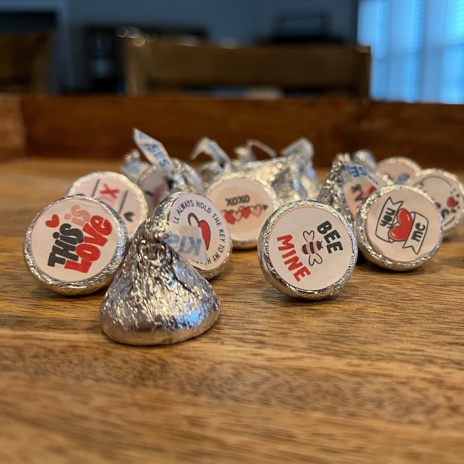 Valentine's Day Hershey's Kisses Labels Digital and Printable Stickers ...