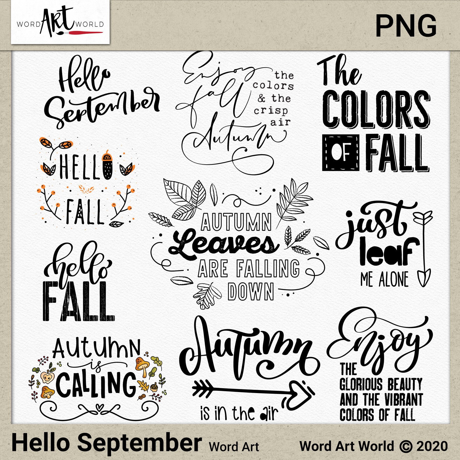 Digital and Printable Overlay Word Art Set - Instant Download - Hello ...
