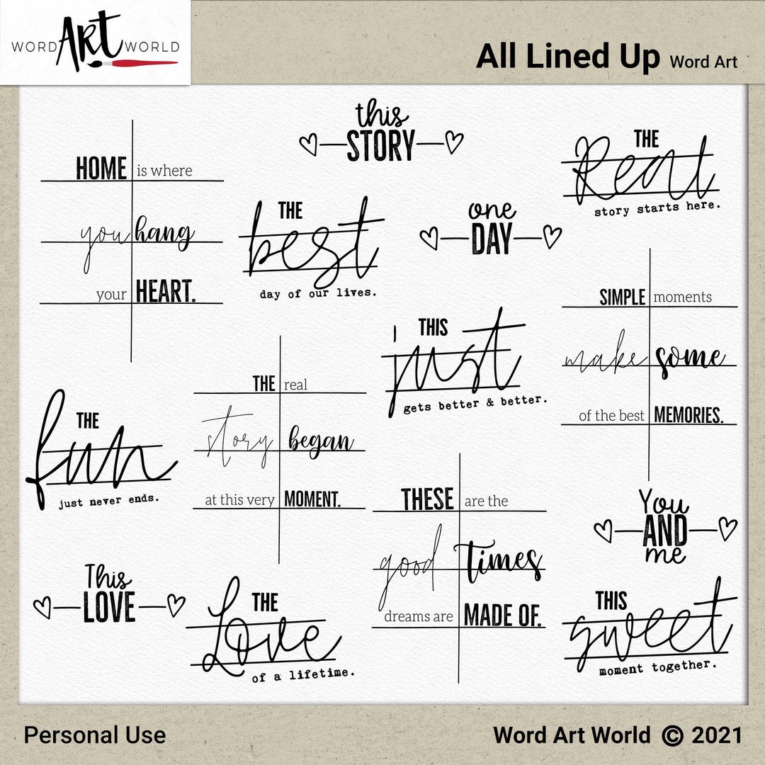 Digital and Printable Overlay Word Art Set - Instant Download - All ...