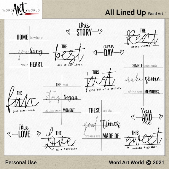 Digital and Printable Overlay Word Art Set Instant Download | Etsy