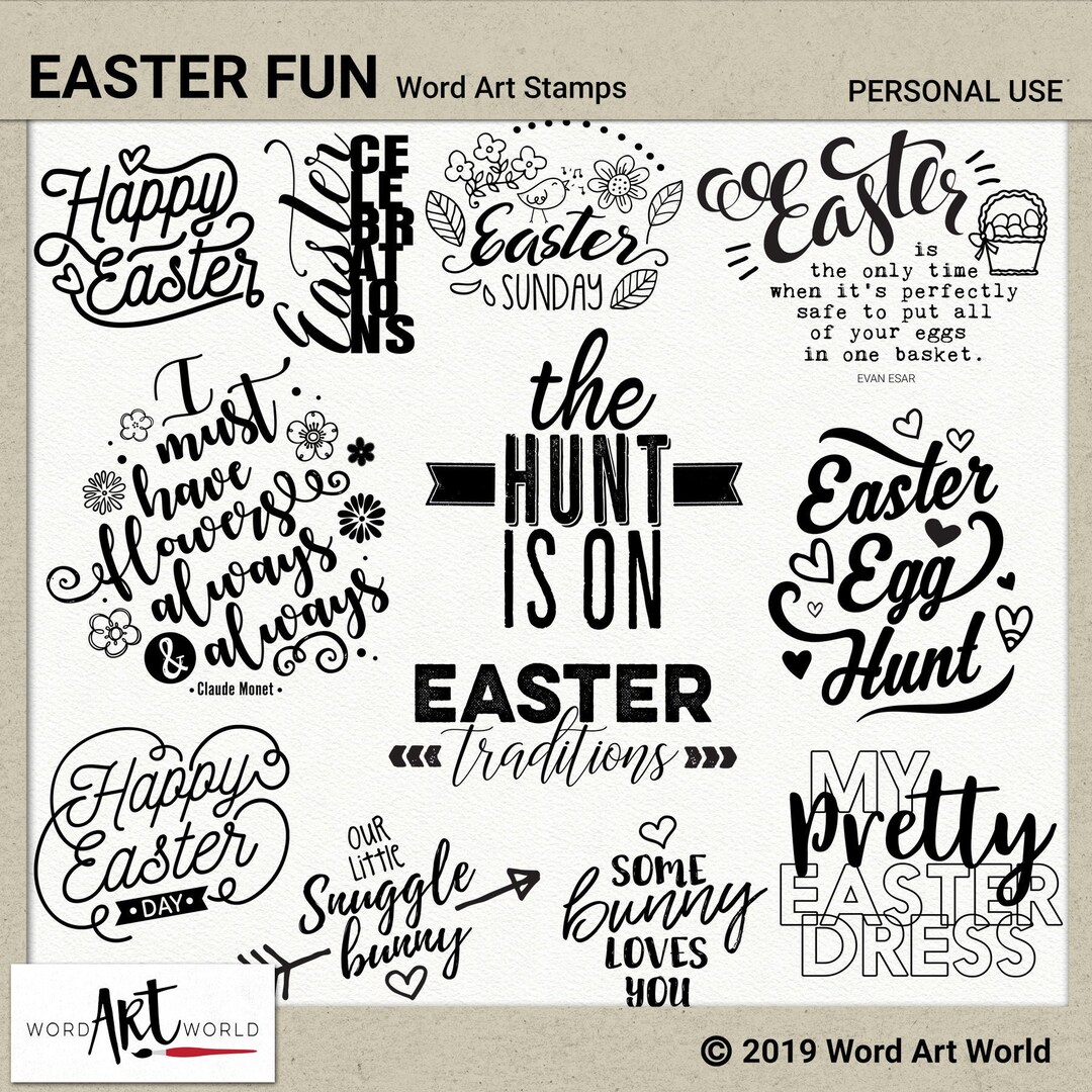 Digital and Printable Overlay Word Art Set Instant Download - Etsy