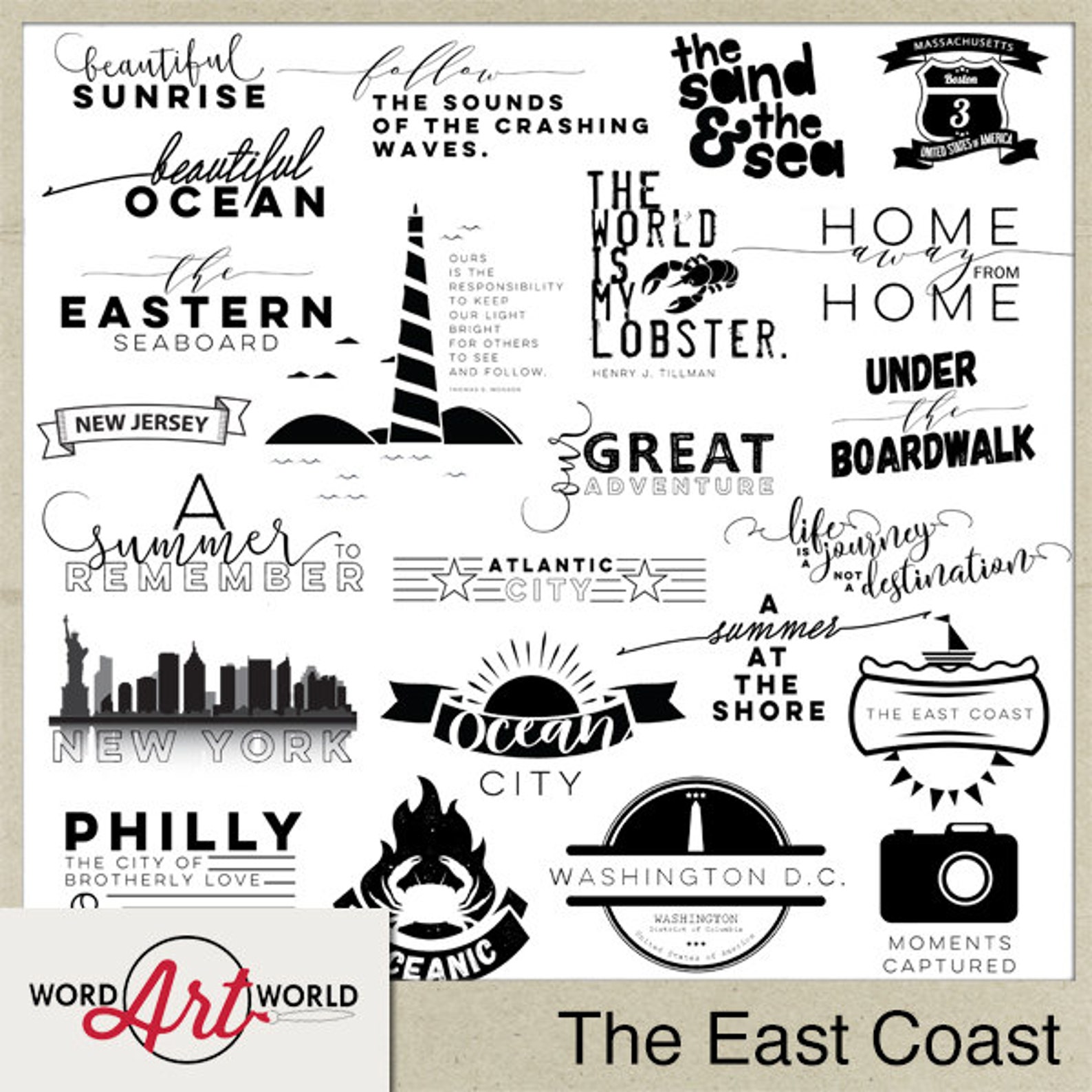 Digital and Printable Overlay Word Set Art Instant Download - Etsy Ireland