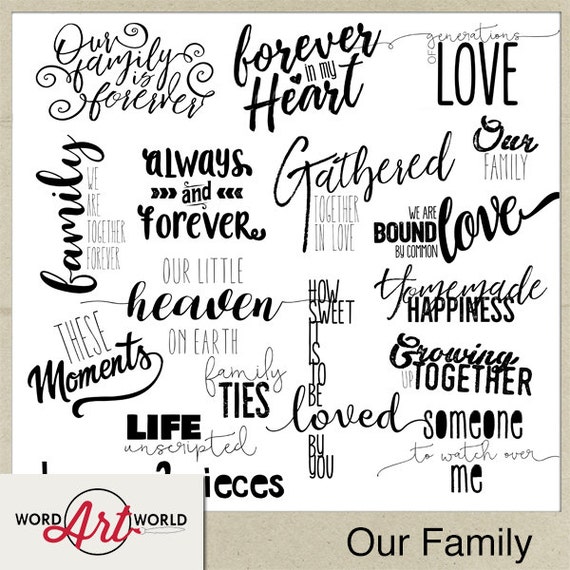 Love Family Word Art