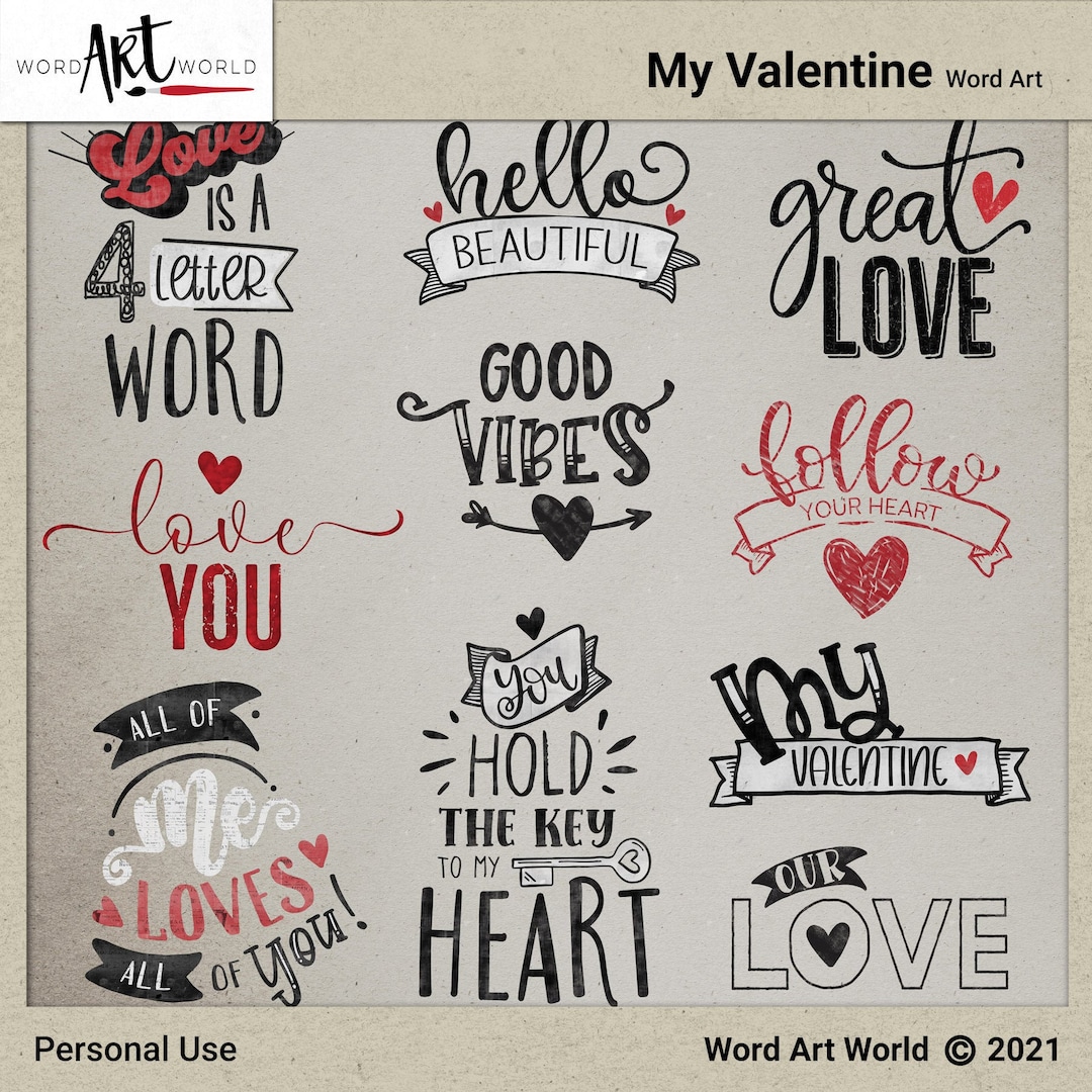 Digital and Printable Overlay Word Art Set - Instant Download - My ...