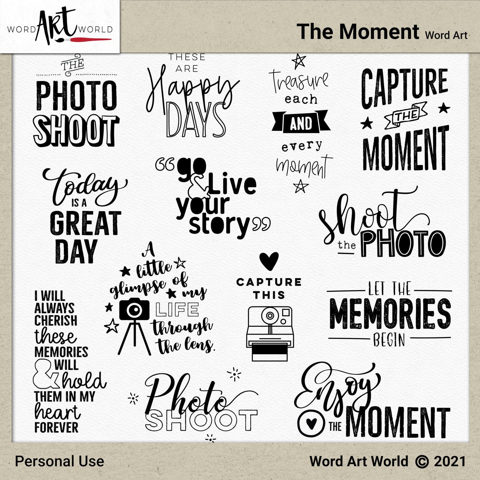 Digital and Printable Overlay Word Art Set - Instant Download - the ...