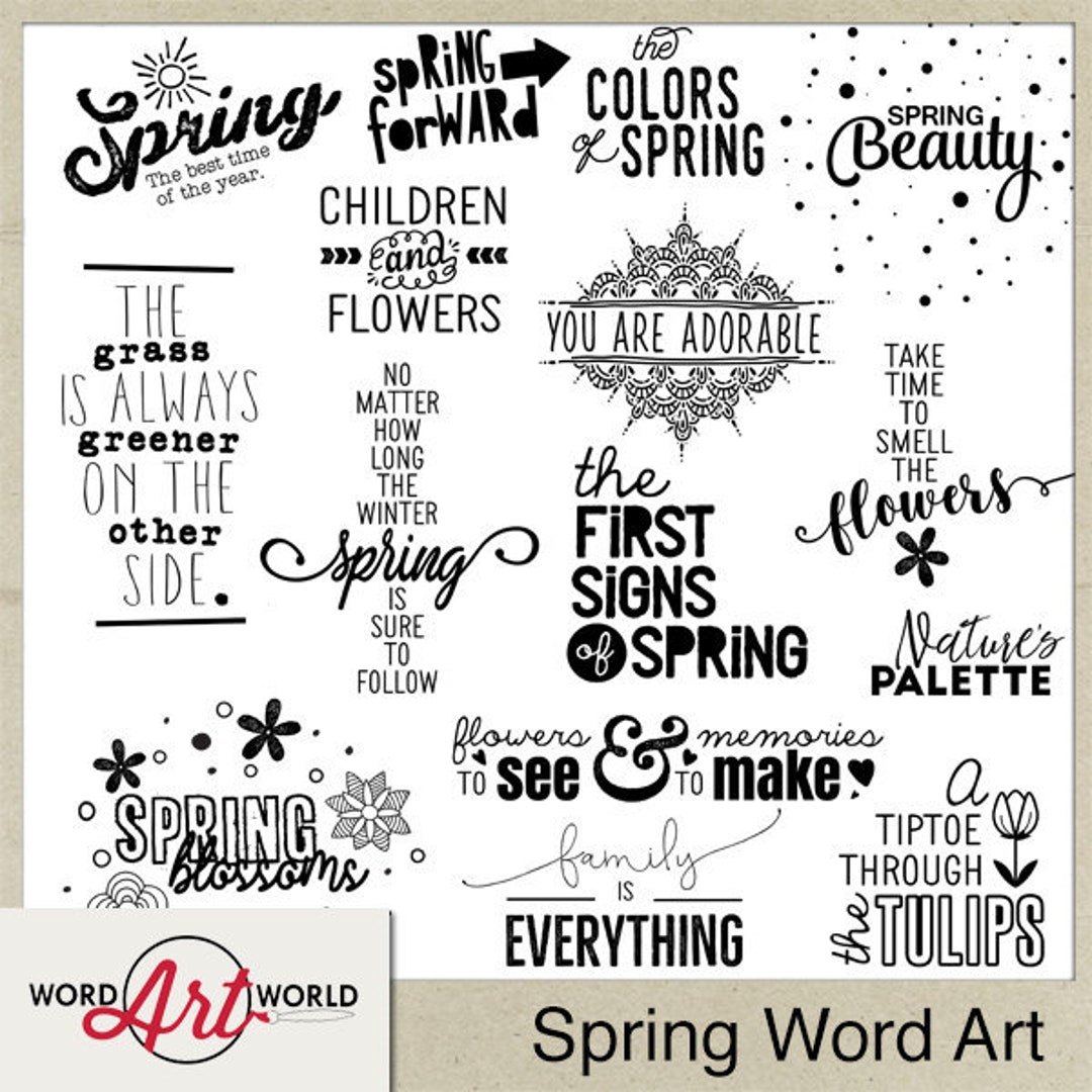 Digital and Printable Overlay Word Set Art Instant Download - Etsy