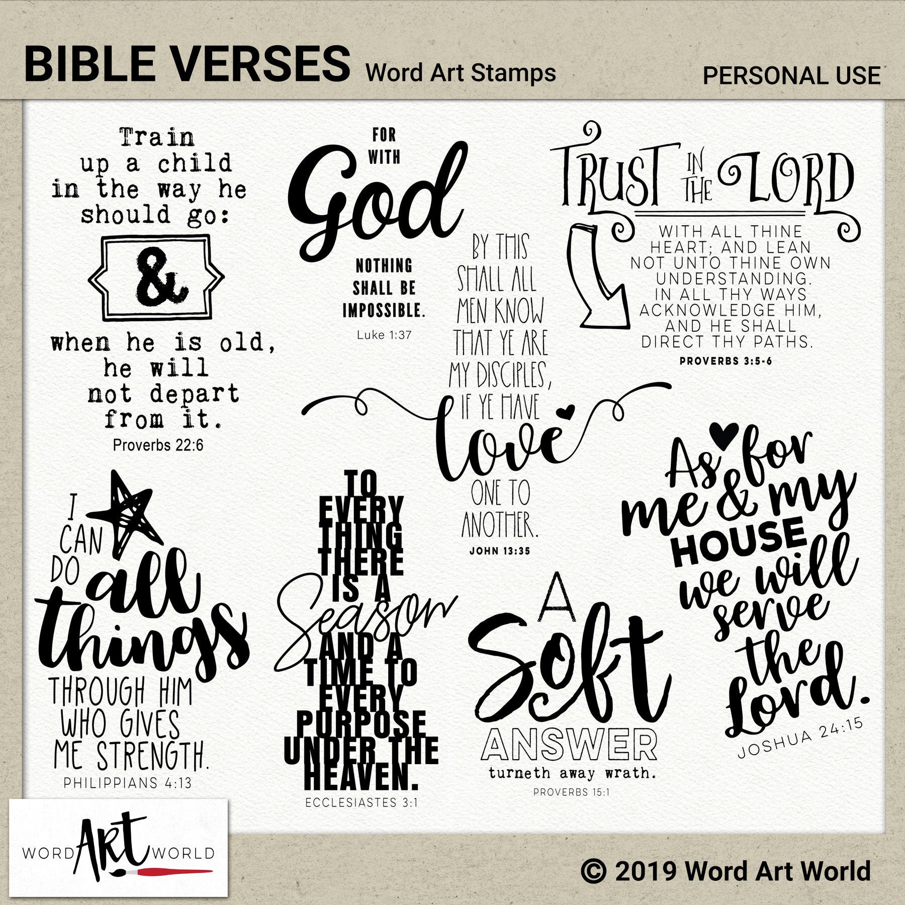 Digital and Printable Overlay Word Art Set - Instant Download - Bible ...