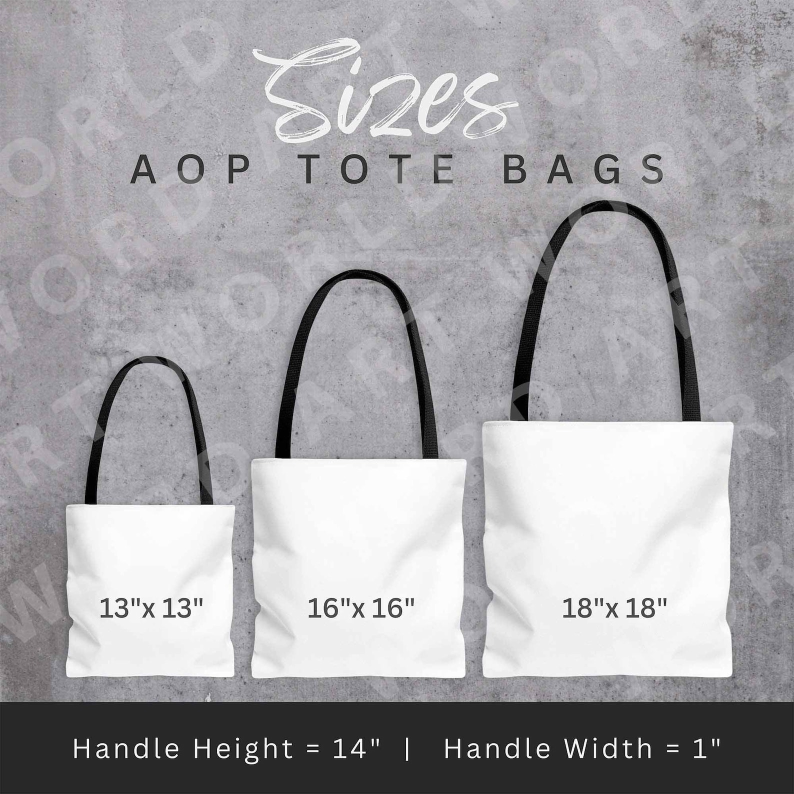 AOP Tote Bag Size Charts and Specs Bundle PRINTIFY | Instant Digital Download | Handle Colors ...
